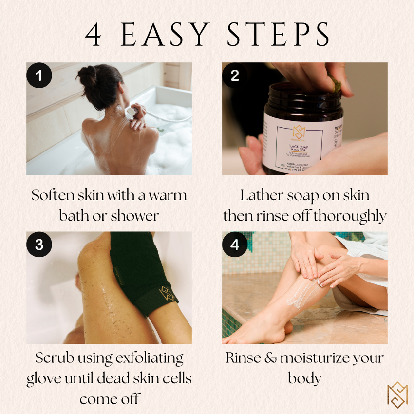 MS Exfoliating Bath Glove for Body Scrub (Kessa mitt) - For Dead Skin ...